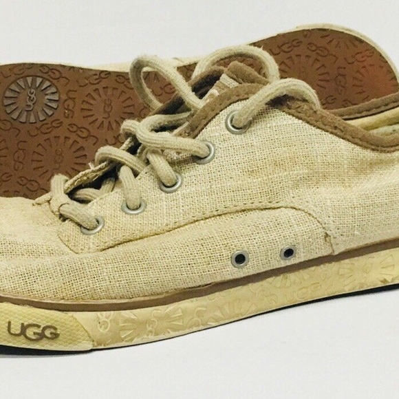 UGG | Shoes | Ugg Hally Brown Canvas Comfort Shoes W 65 | Poshmark